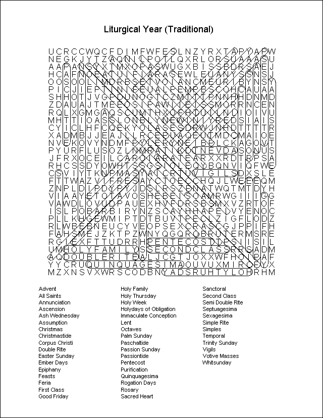 MyCatholicSource Word Search Answer Key Liturgical Year Traditional MyCatholicSource Word Search Answer Key Liturgical Year Traditional